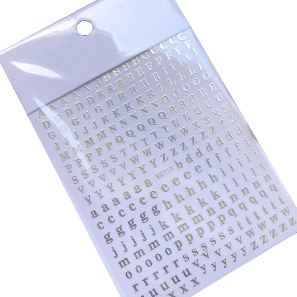 Nail Art Stickers Decals English Alphabet Letters Uppercase Lowercase ...