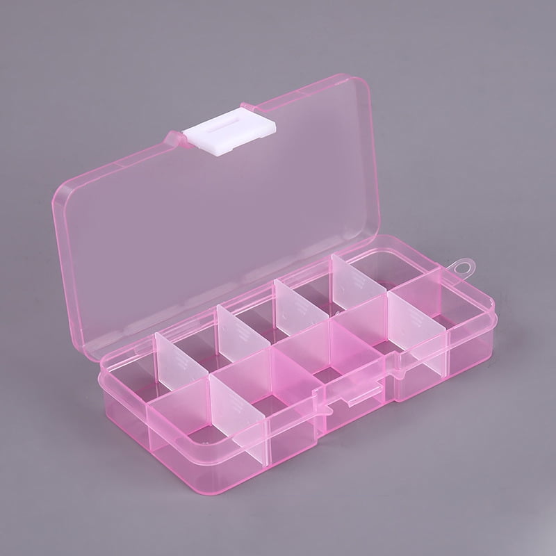 Nail Art Storage Box Nail Accessories Organizer Clear Cuboid Plastic ...