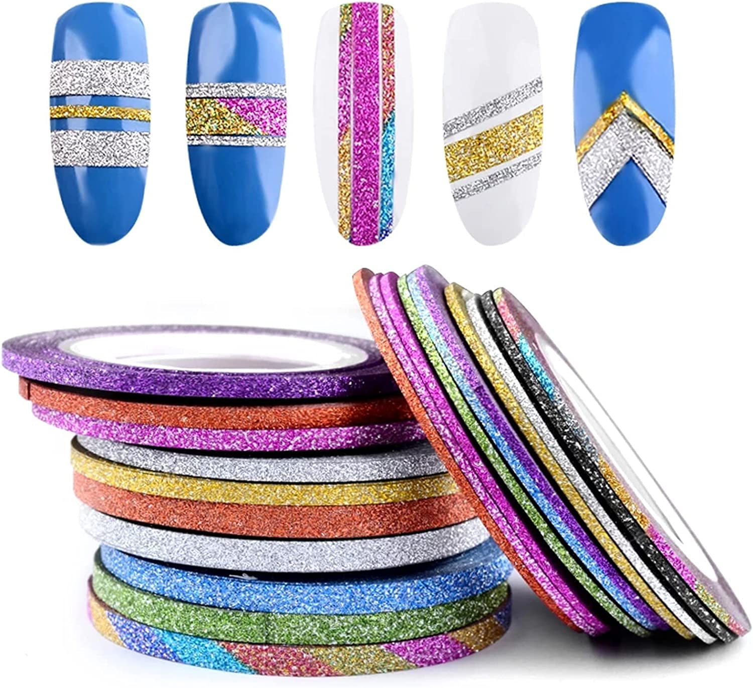 Nail Art Striping Tape Lines,38 Rolls Matte Nail Line Tape Strips for ...