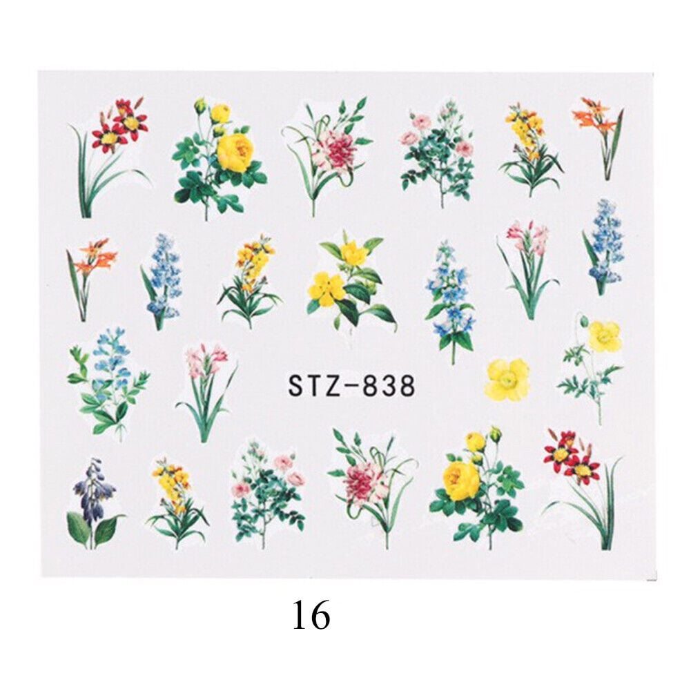 Nail Art Water Transfer Decal Nail Stickers Women Watermark Nail Decals ...