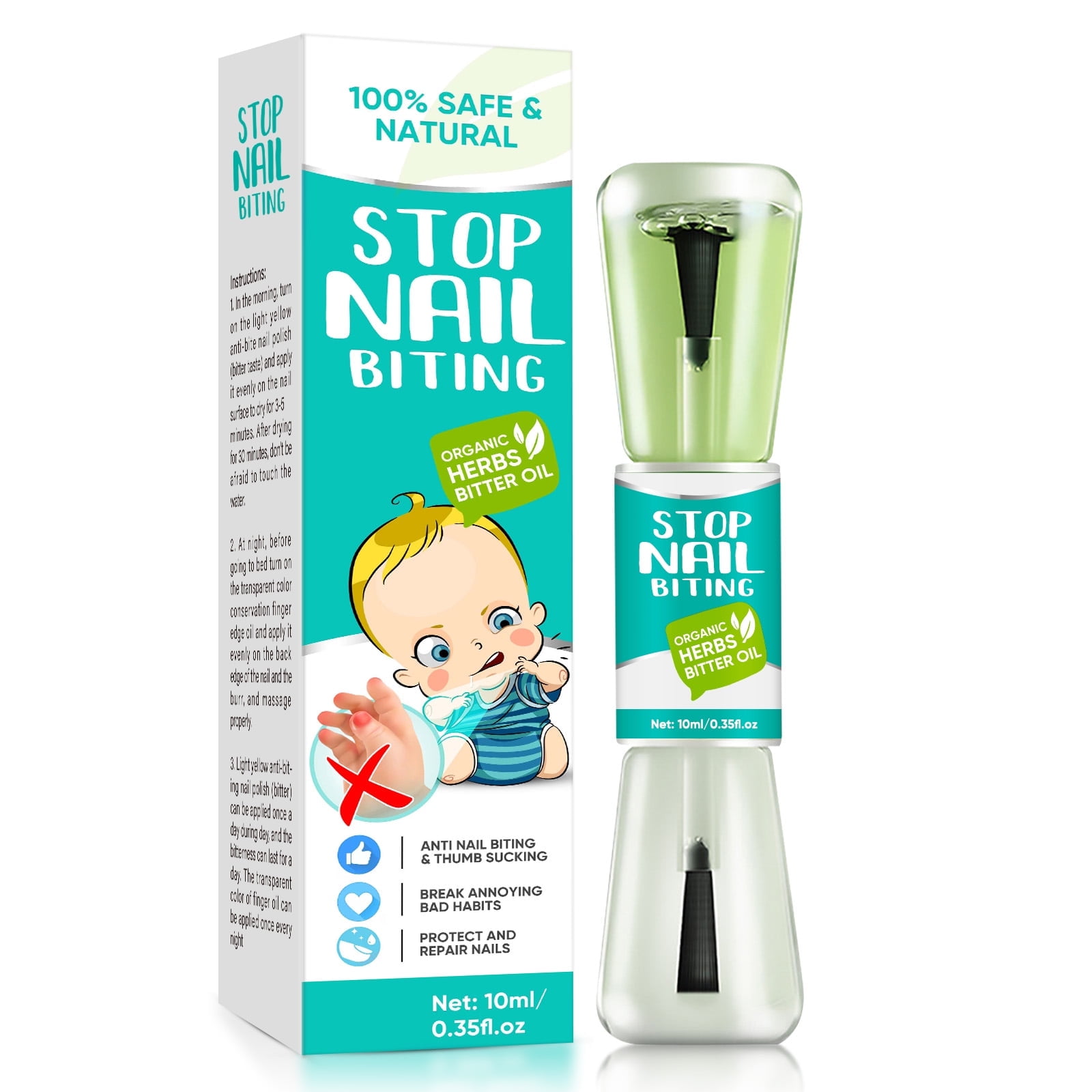 Shaboo Prints Nail Biting Stop for Kids, Thumb Sucking Prevention, Anti ...