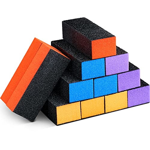 Nail Buffer Block,12 pcs 4 Sided Sanding Buffers for Acrylic and ...