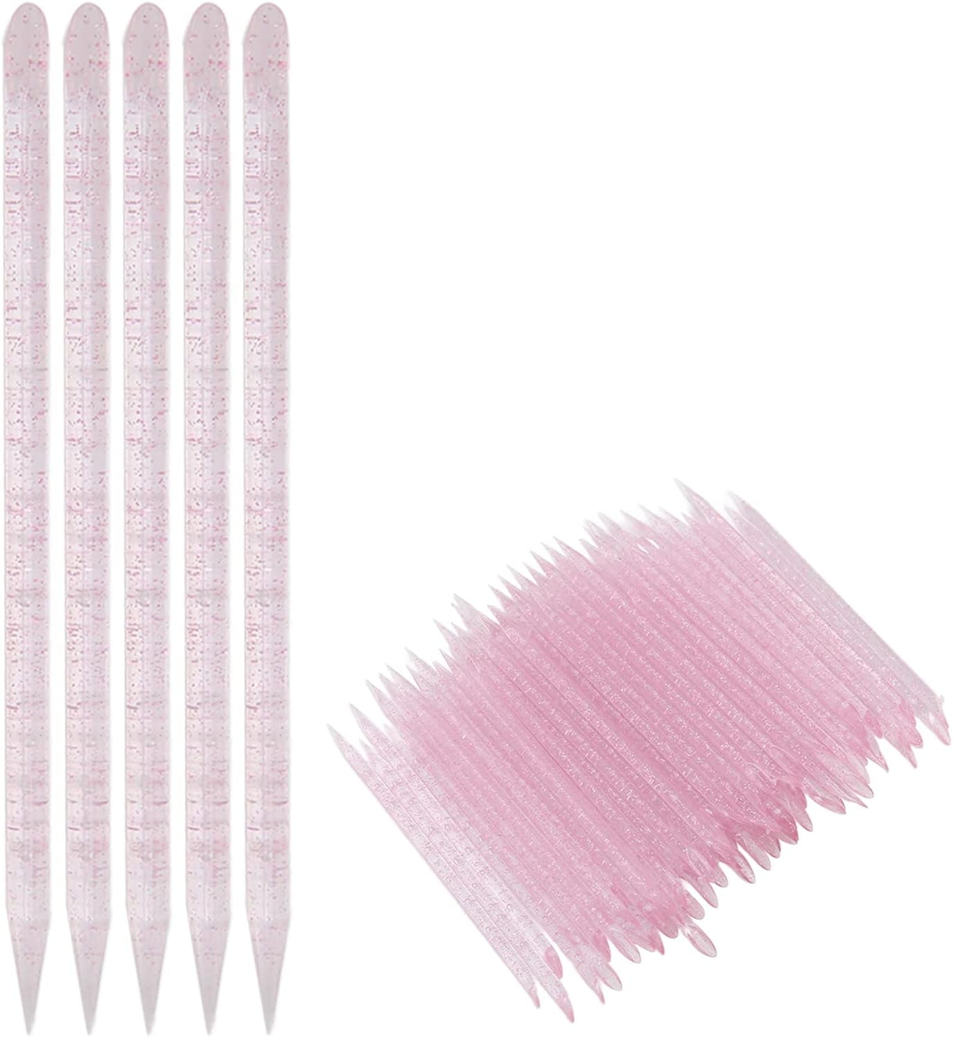 Nail Care Sticks, Double End 100pcs Disposable Nail Cuticle Pusher ...