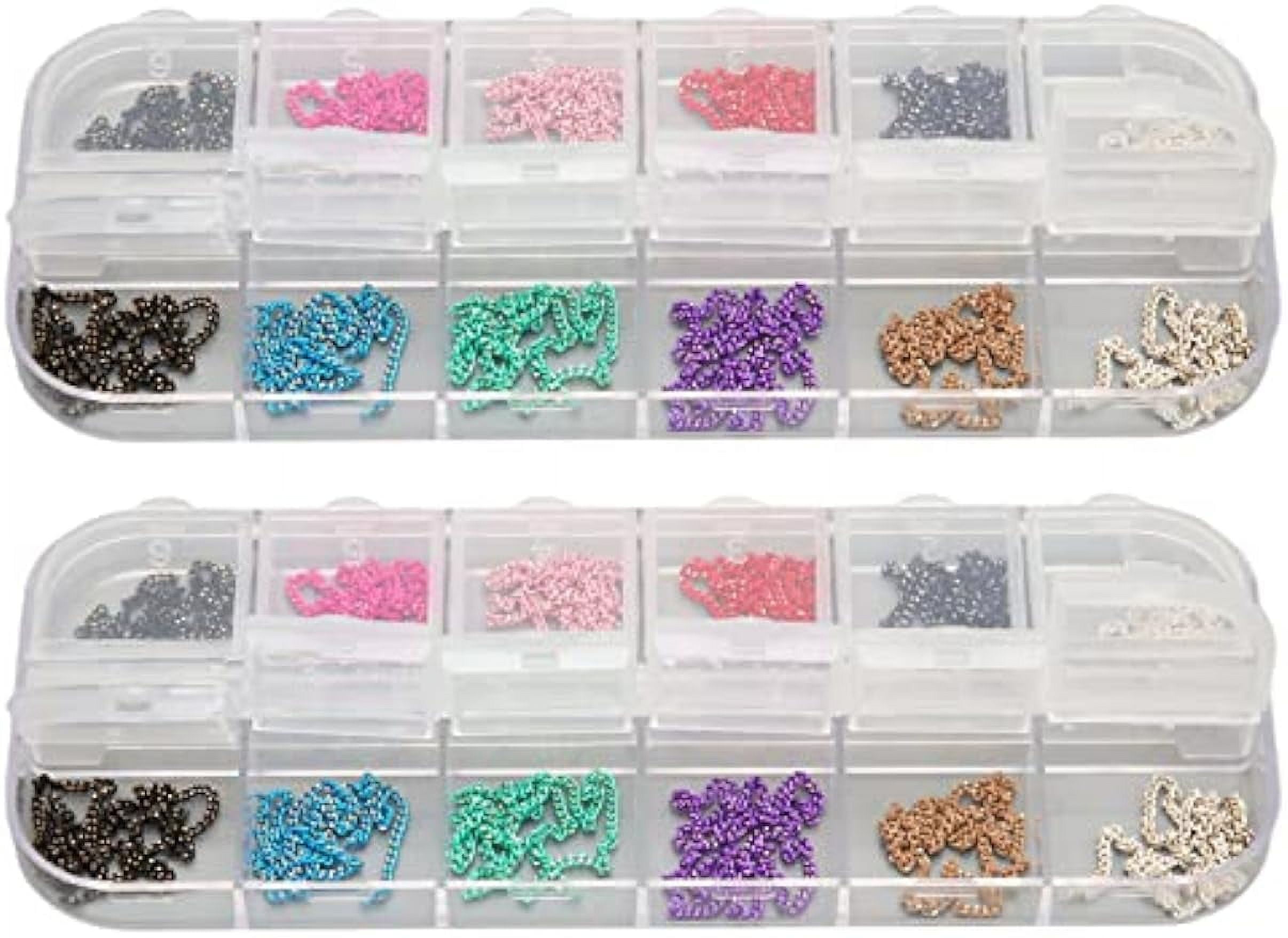 Nail Chains, 2 Boxes Art Nail Chains Metal Rhinestones Nail Chain ...