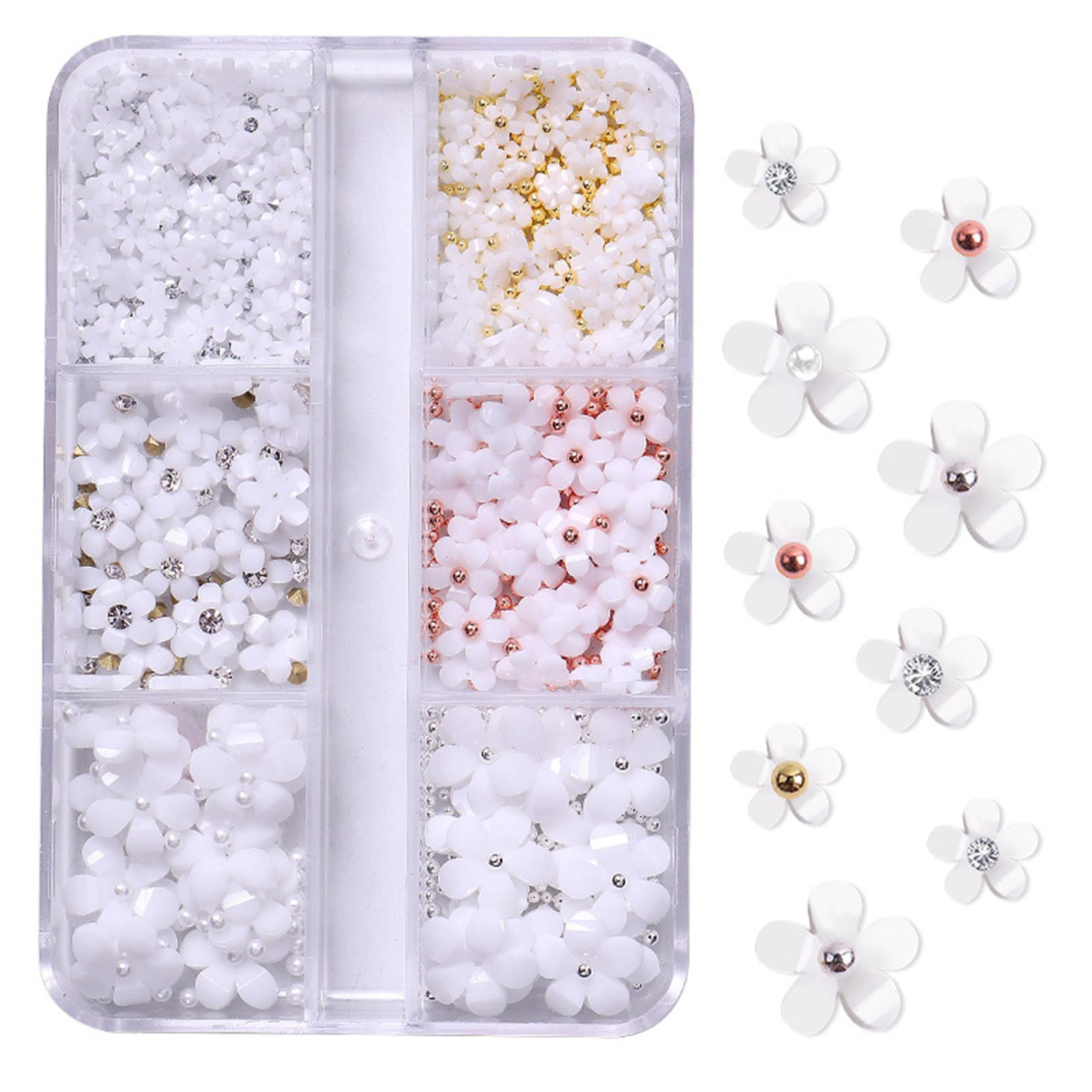 Nail Charms 6 Colors Flower Nail Art Charm for DIY Nail Ornaments Style ...