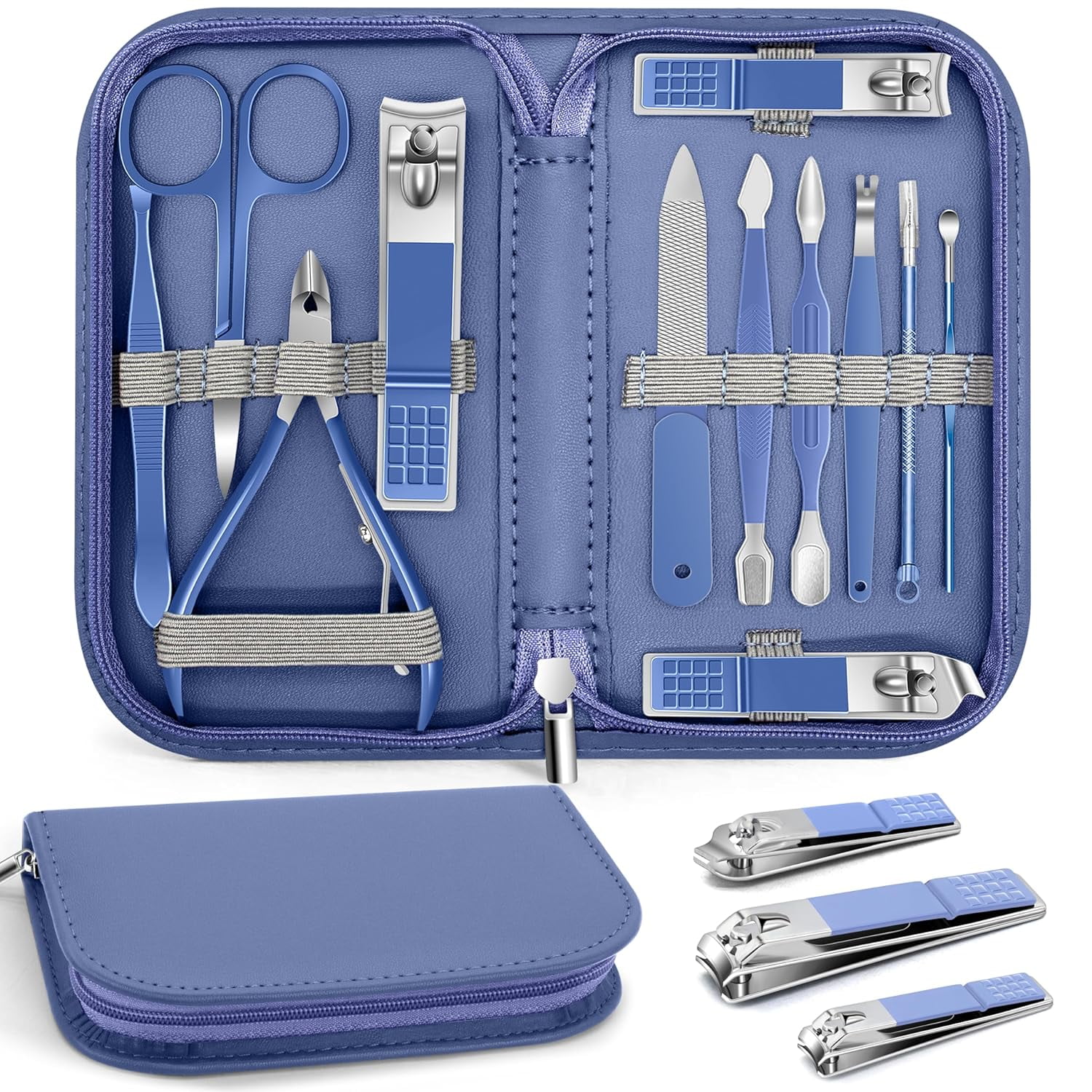 Nail Clipper Manicure Set 12 in 1, Professional Nail Kit Manicure Set ...