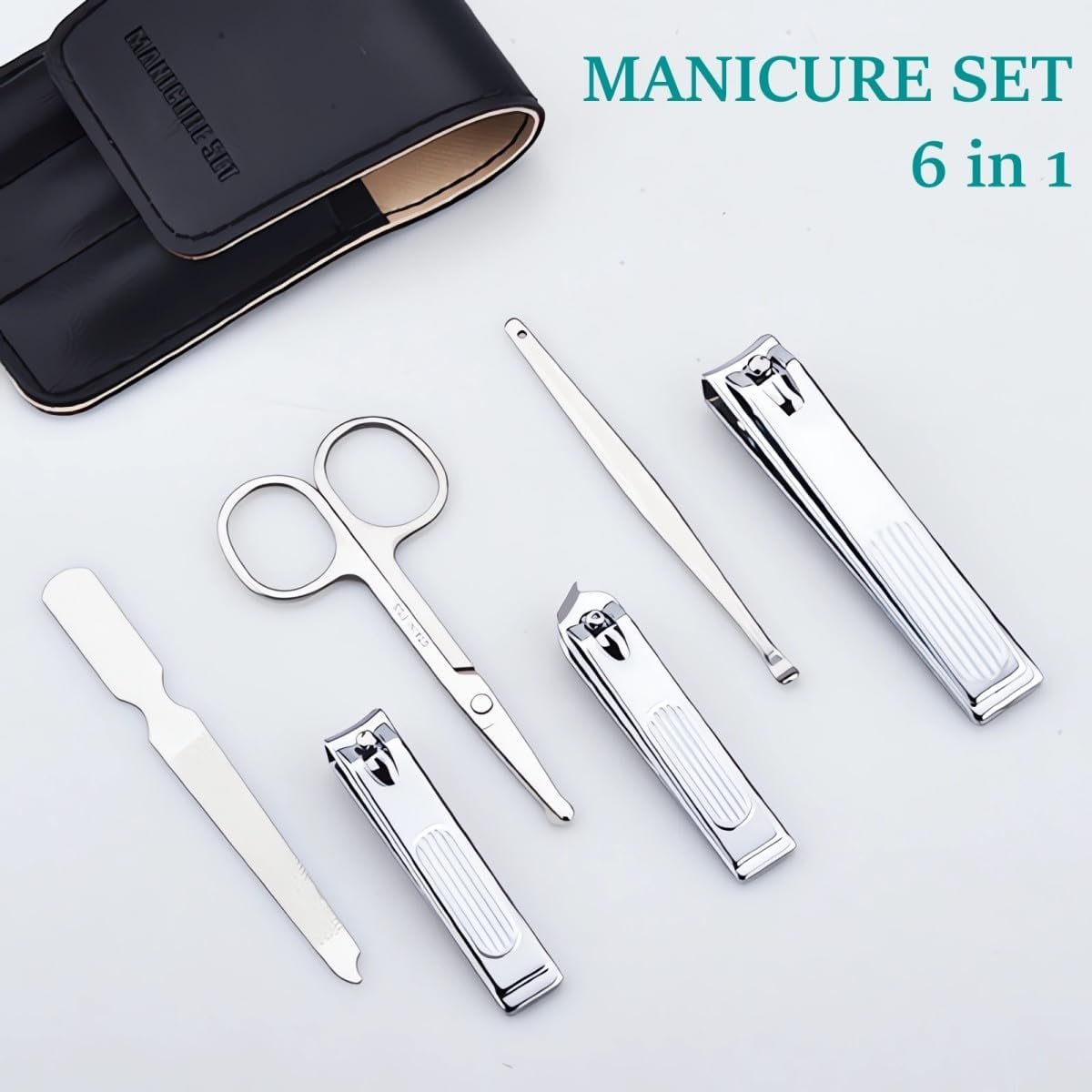 Nail Clipper Set, 6 Pcs Toenail Clippers, Stainless Steel Fingernail ...