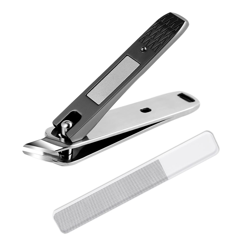 Nail Clipper with Catcher, Slanted Edge Nail Cutting Clippers Stainless ...