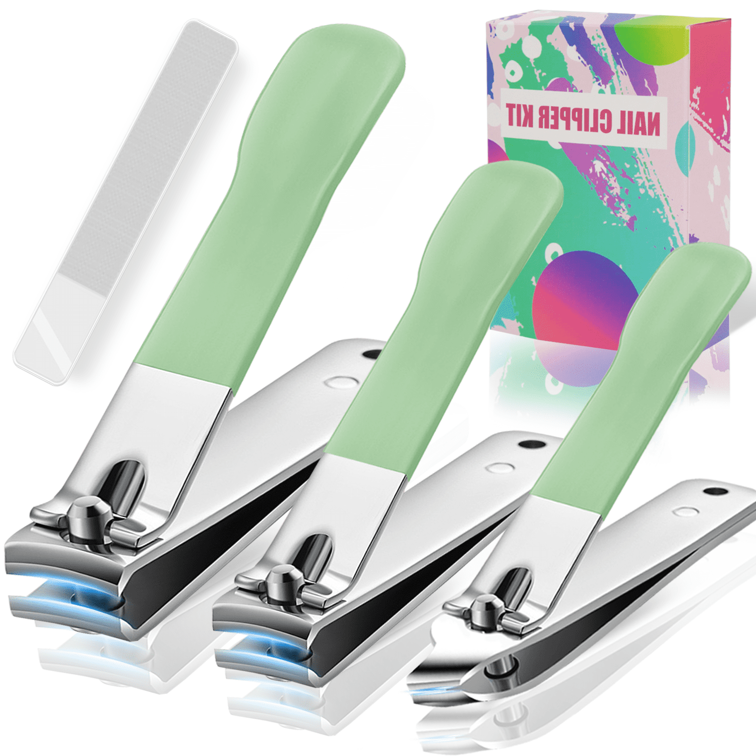 Nail Clippers 4Pcs, Toe Nail Clippers and Fingernail Clipper Set for ...