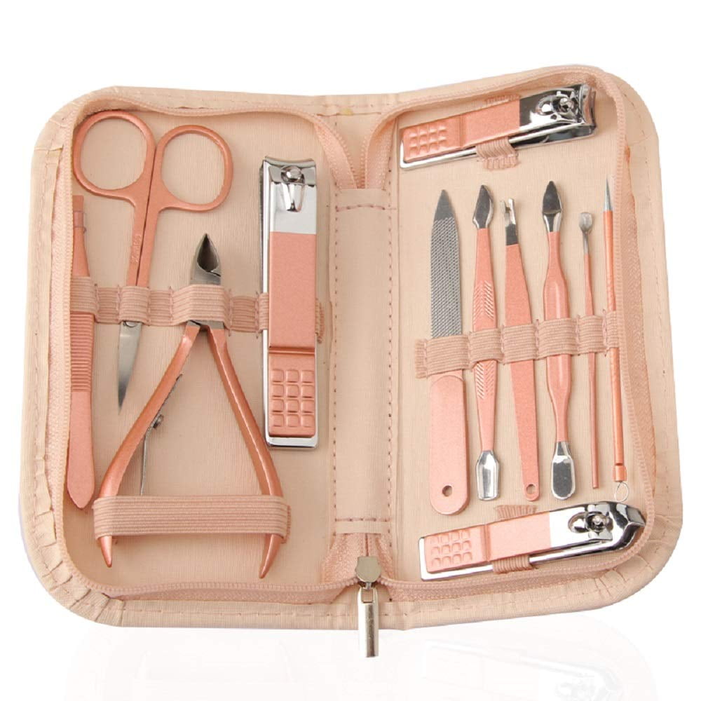 Nail Clippers and Beauty Tool Portable Set, Rose Gold Martensitic ...