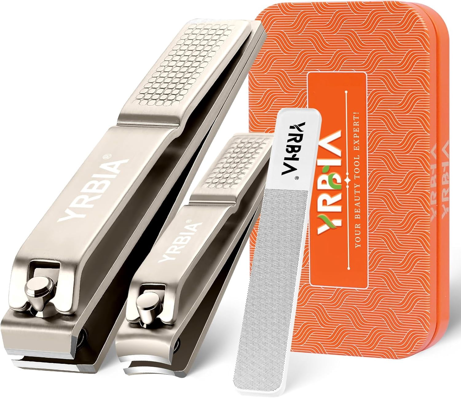 Nail Clippers with Glass Nail File, 3 Piece Ultra Sharp Nail Clipper ...