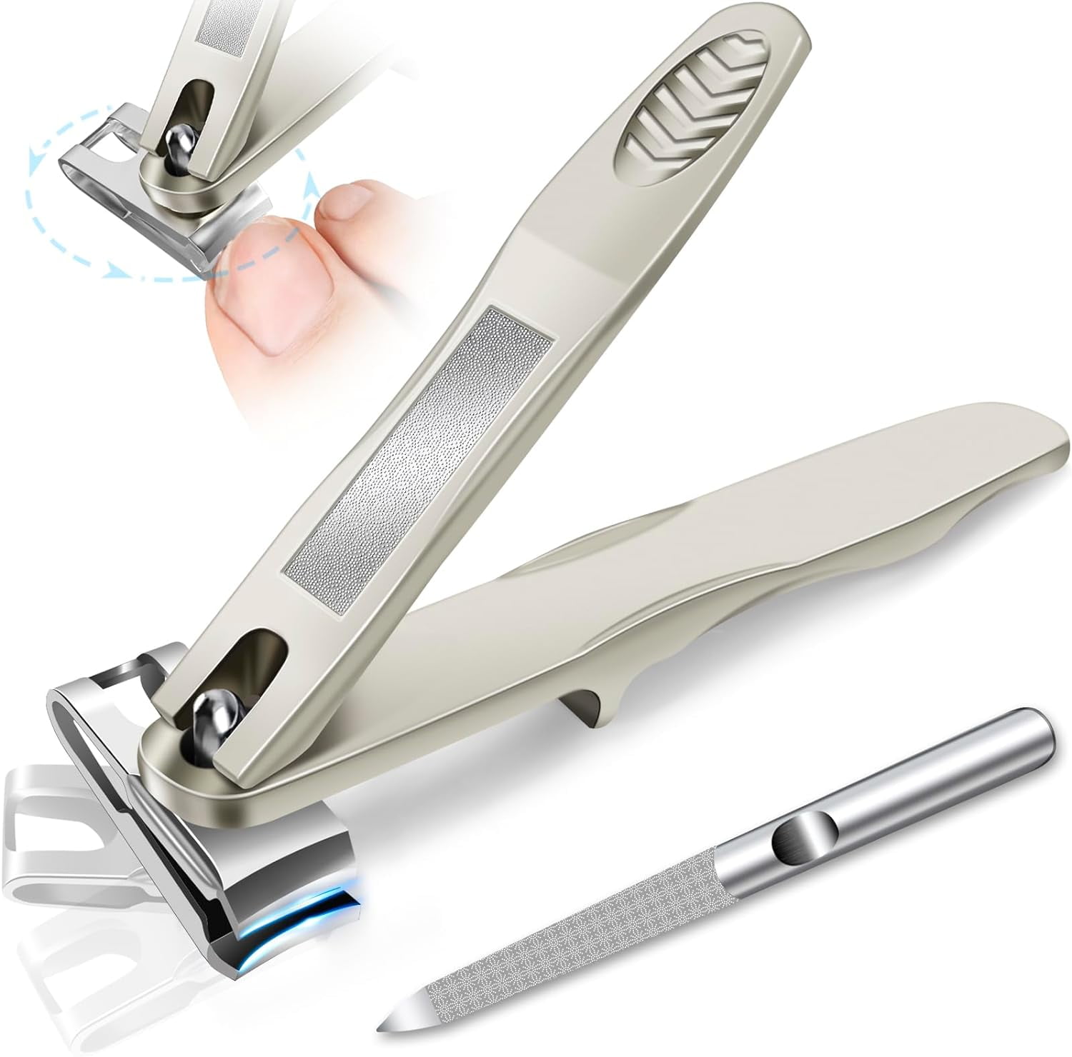 Nail Clippers for Men, 360 Rotary Toenail Clippers with Long Handle ...