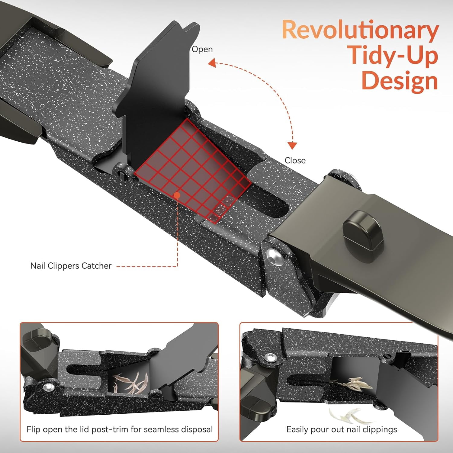 Nail Clippers for Men with Catcher, No Splash Self-Collecting ...