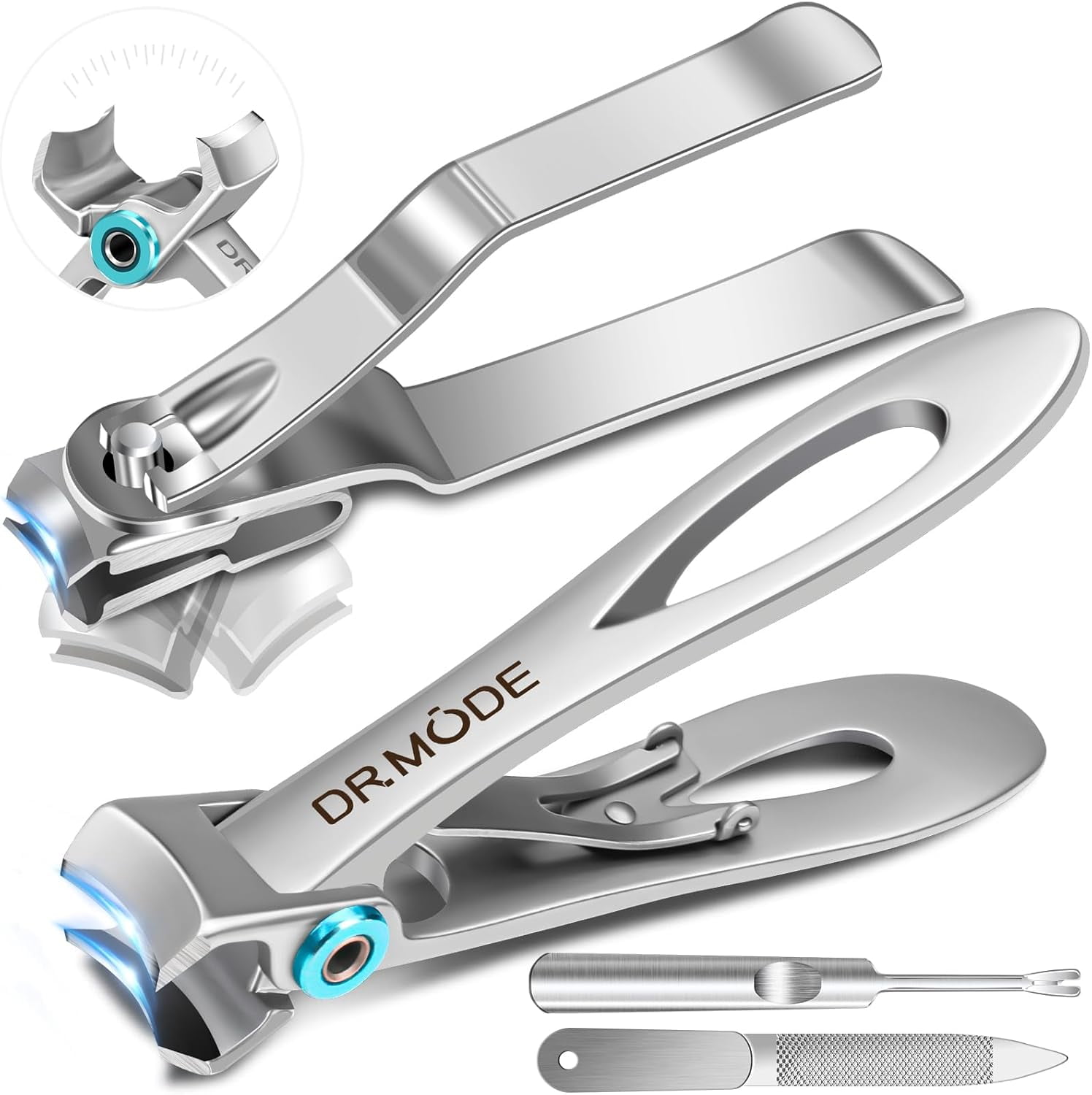 Nail Clippers for Men Thick Nails - DRMODE 16MM Wide Jaw Opening Extra ...
