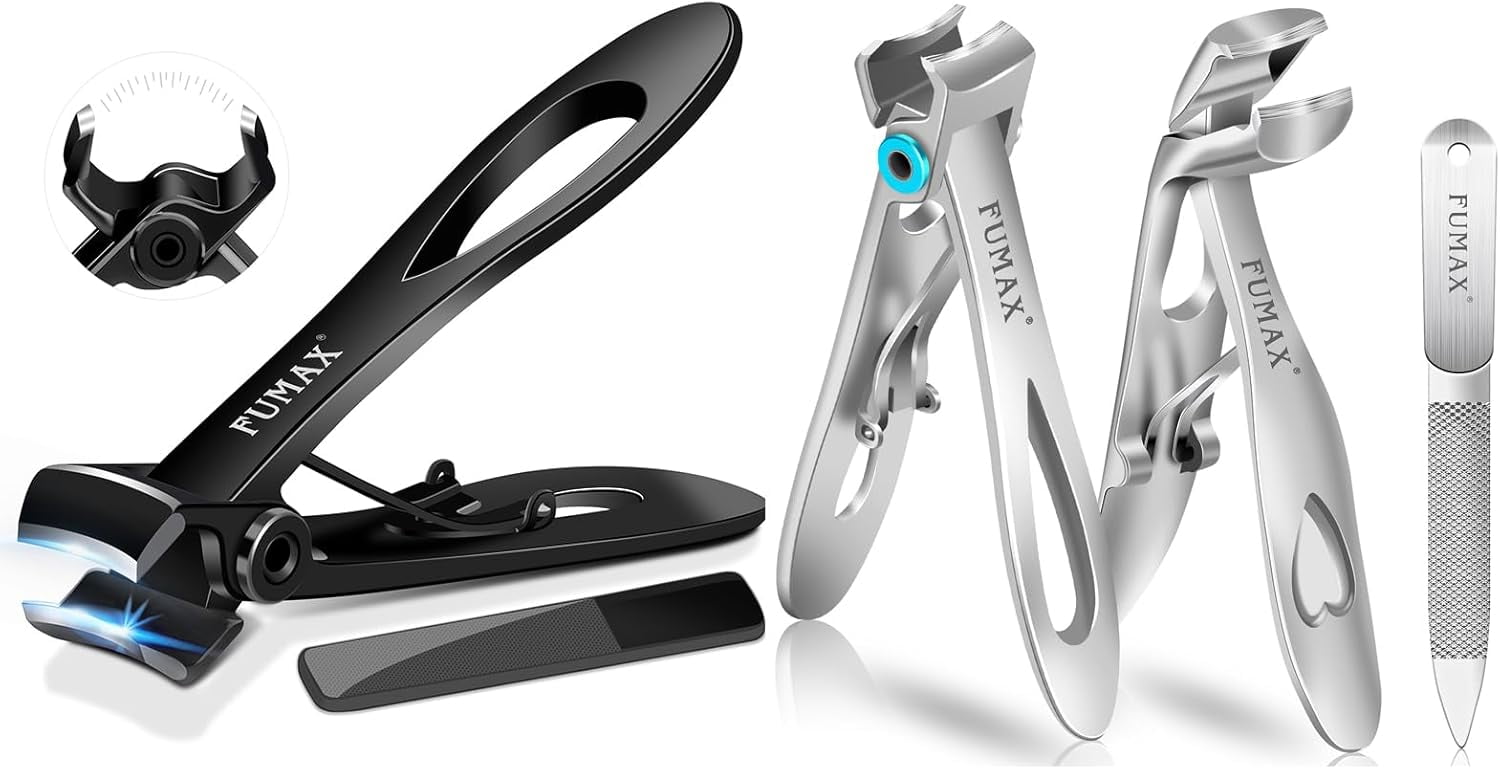 Nail Clippers for Men Thick Nails, Toenail Clippers with Wide Jaw for ...