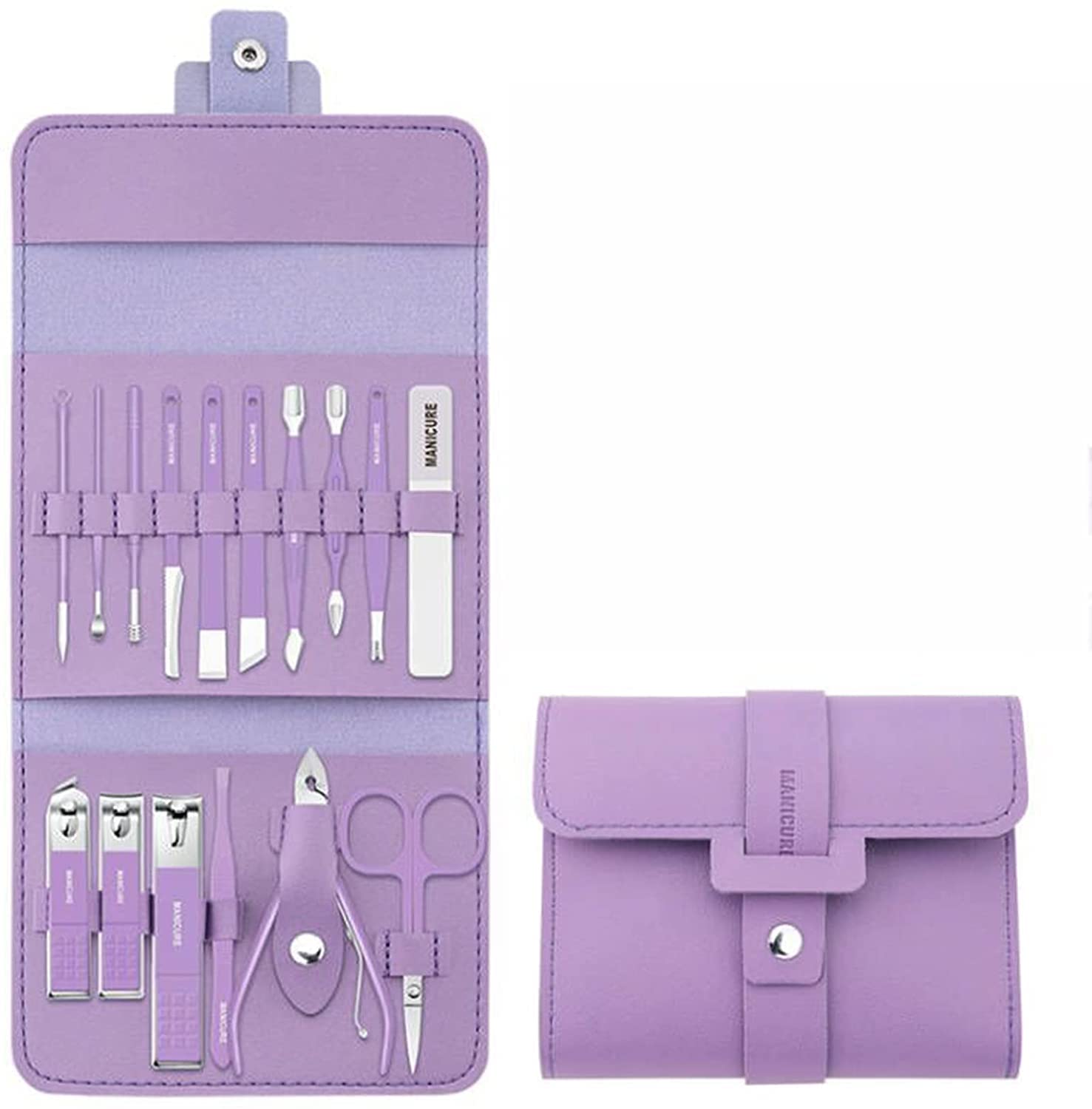 Nail Clippers Portable Set,Manicure Set 16pcs/set Stainless Steel Nail ...