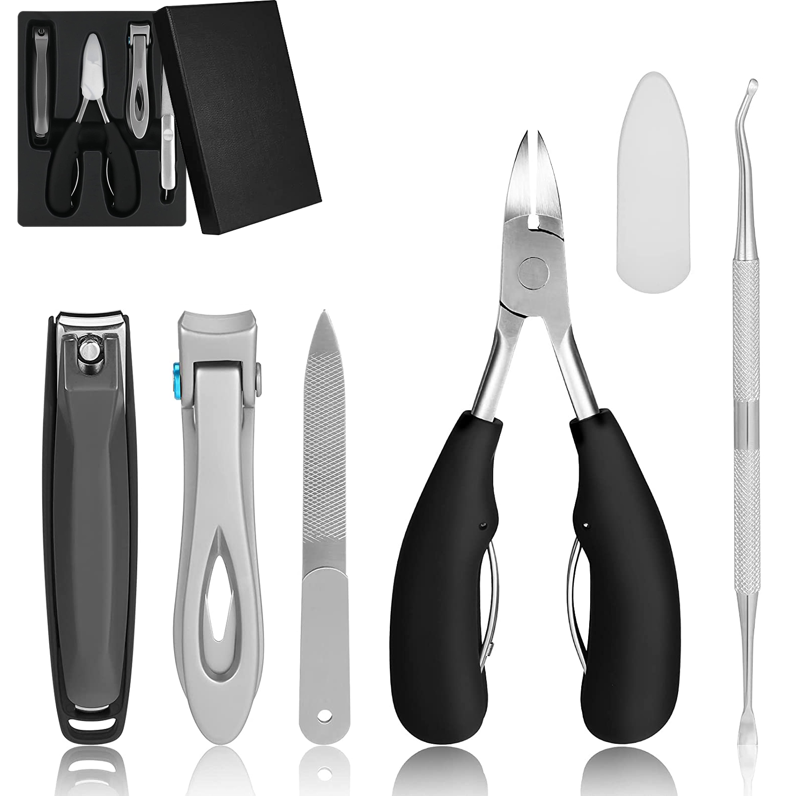 New 7 Pc Pedicure Manicure Set Nail Clipper Cleaner Beauty Kit Case ...