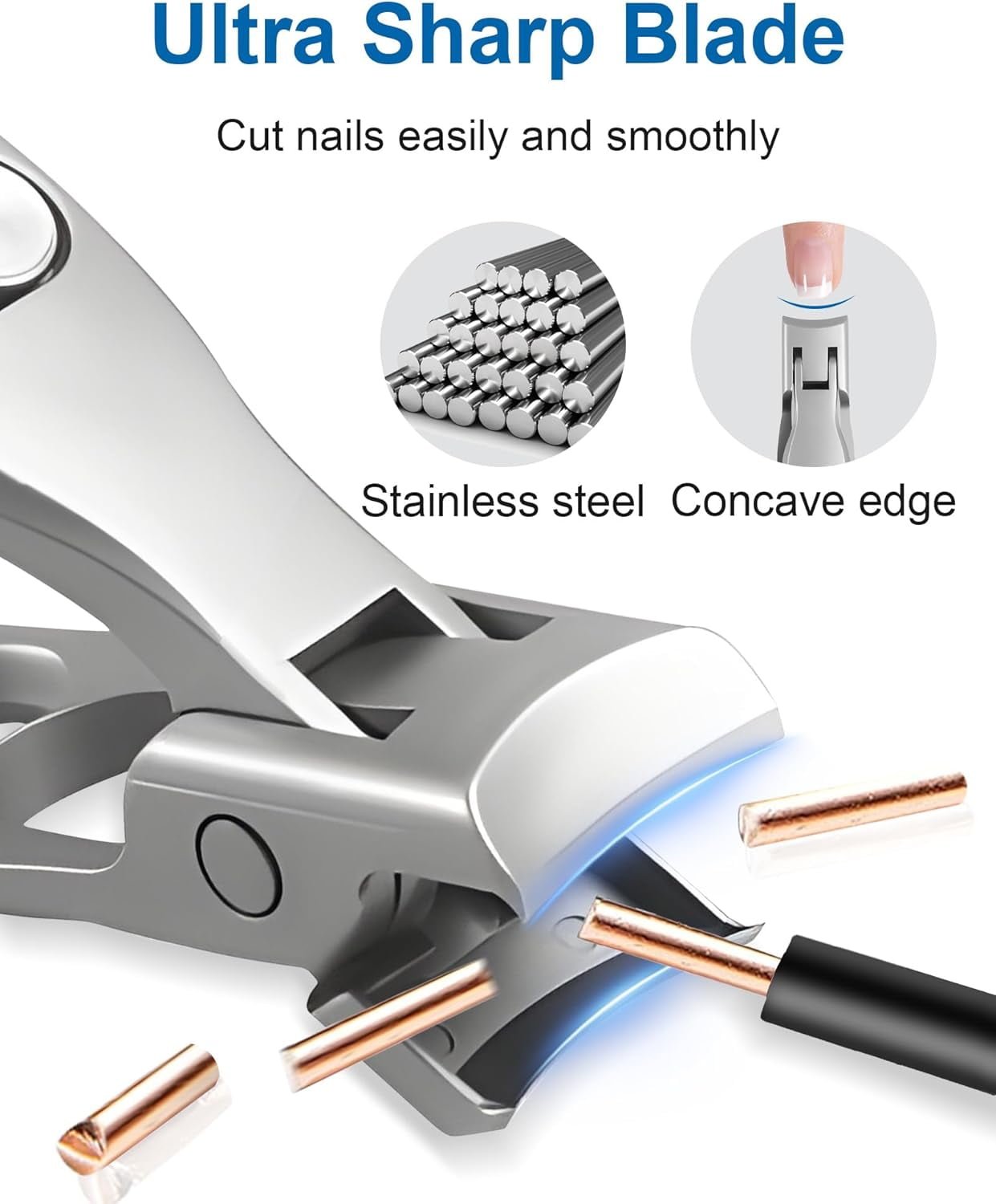 Nail Clippers for Seniors Thick Nails - Heavy Duty Large Wide Jaw ...