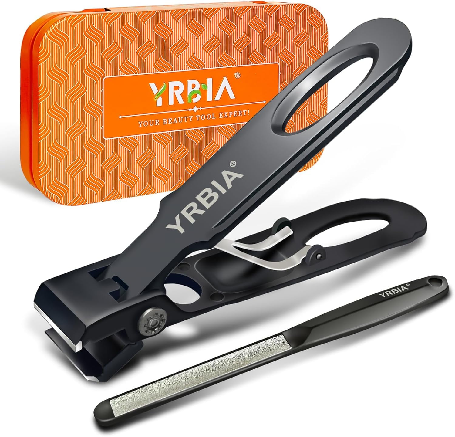 Nail Clippers with Catcher, YRBIA Ultra Sharp Wide Jaw Opening Extra ...