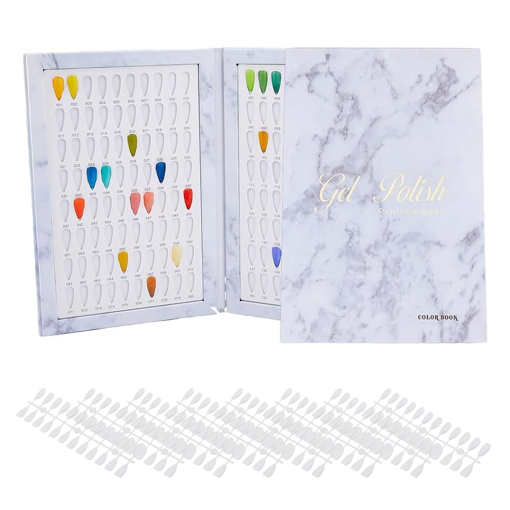 Nail Color Display Book with 192PCS Nail Tips Nail Gel Polish Display ...