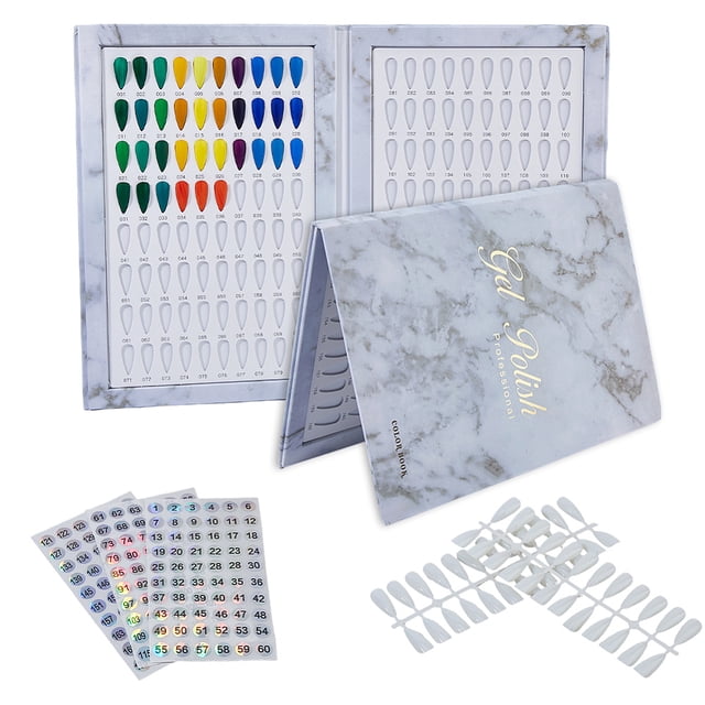 Nail Color Display Book with 192Pcs Nail Tips Naisl Gel Polish Display ...