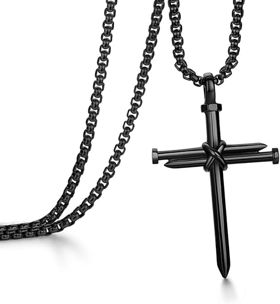 Nail Cross Necklace for Men, Nail Cross Necklace For Men, Christian ... Nail Cross Necklace for Men, Nail Cross Necklace For Men, Christian ...
