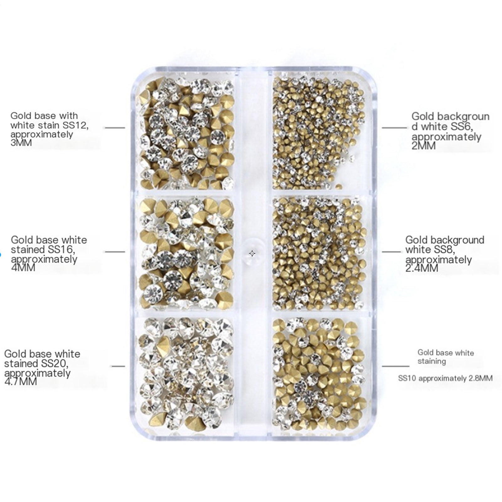 Nail Crystals Nail Decorating Kit Nail Art Rhinestones 6 Grid ...