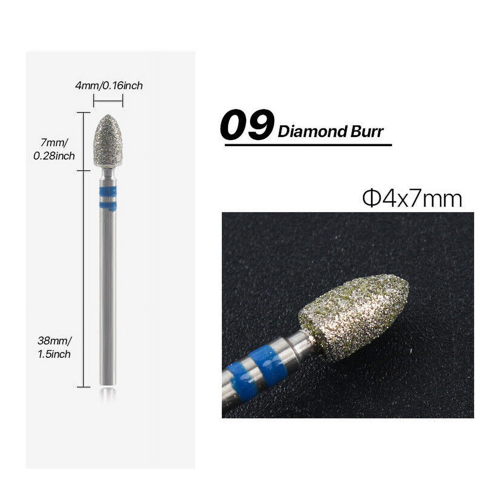 Nail Drill Bits Diamond Milling Cutter Rotary Burr Files Cuticle ...
