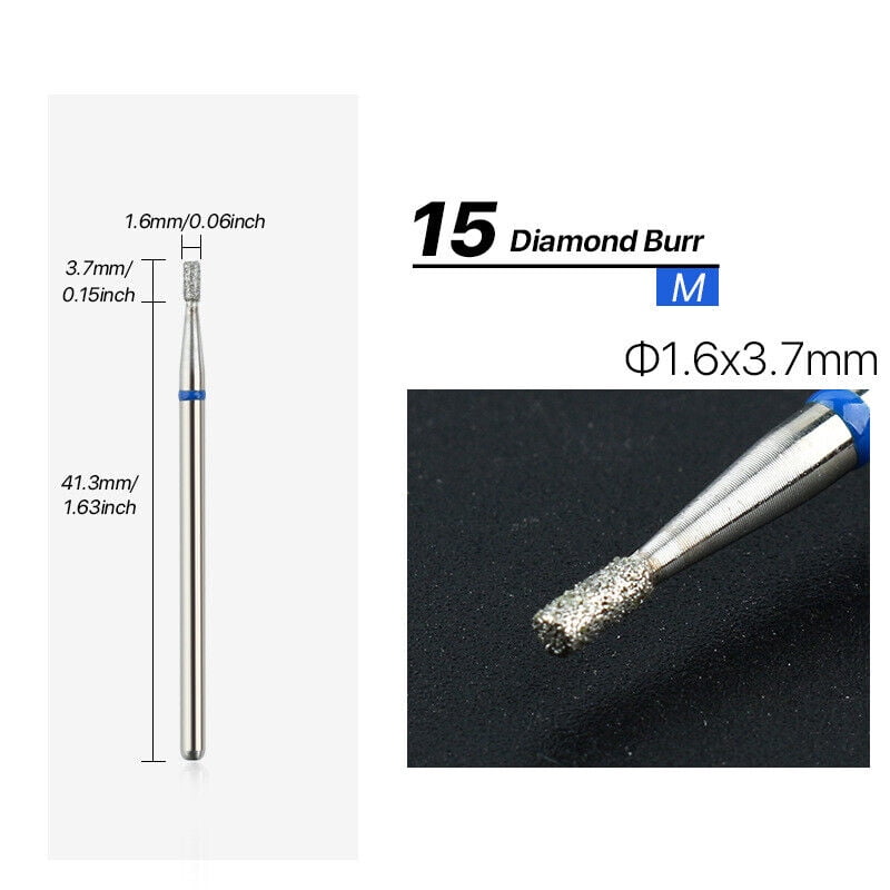 Nail Drill Bits Diamond Milling Cutter Rotary Burr Files Cuticle ...