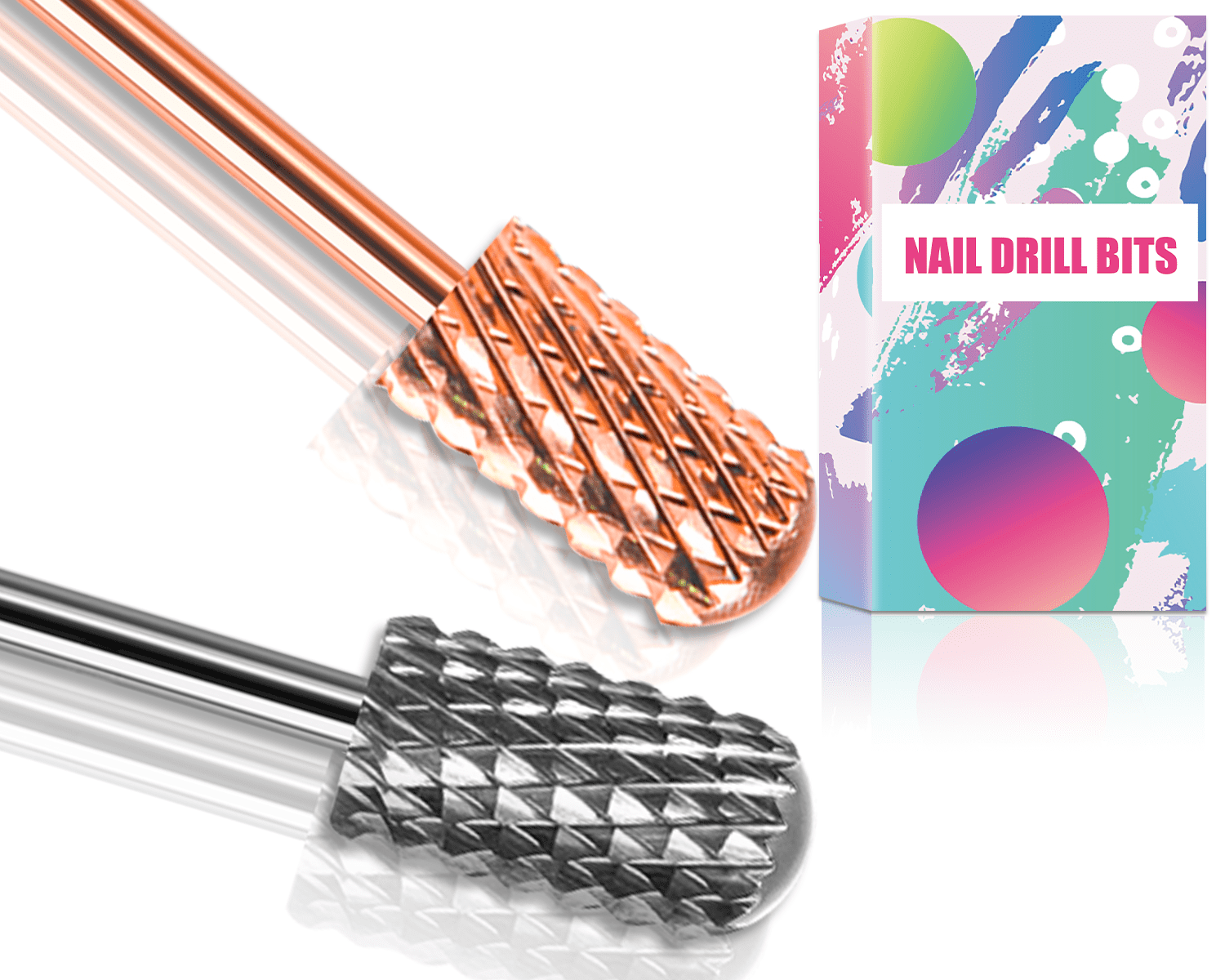 Nail Drill Bits Smooth Top 2PCS, Drill Bits for Nails Tungsten Carbide ...