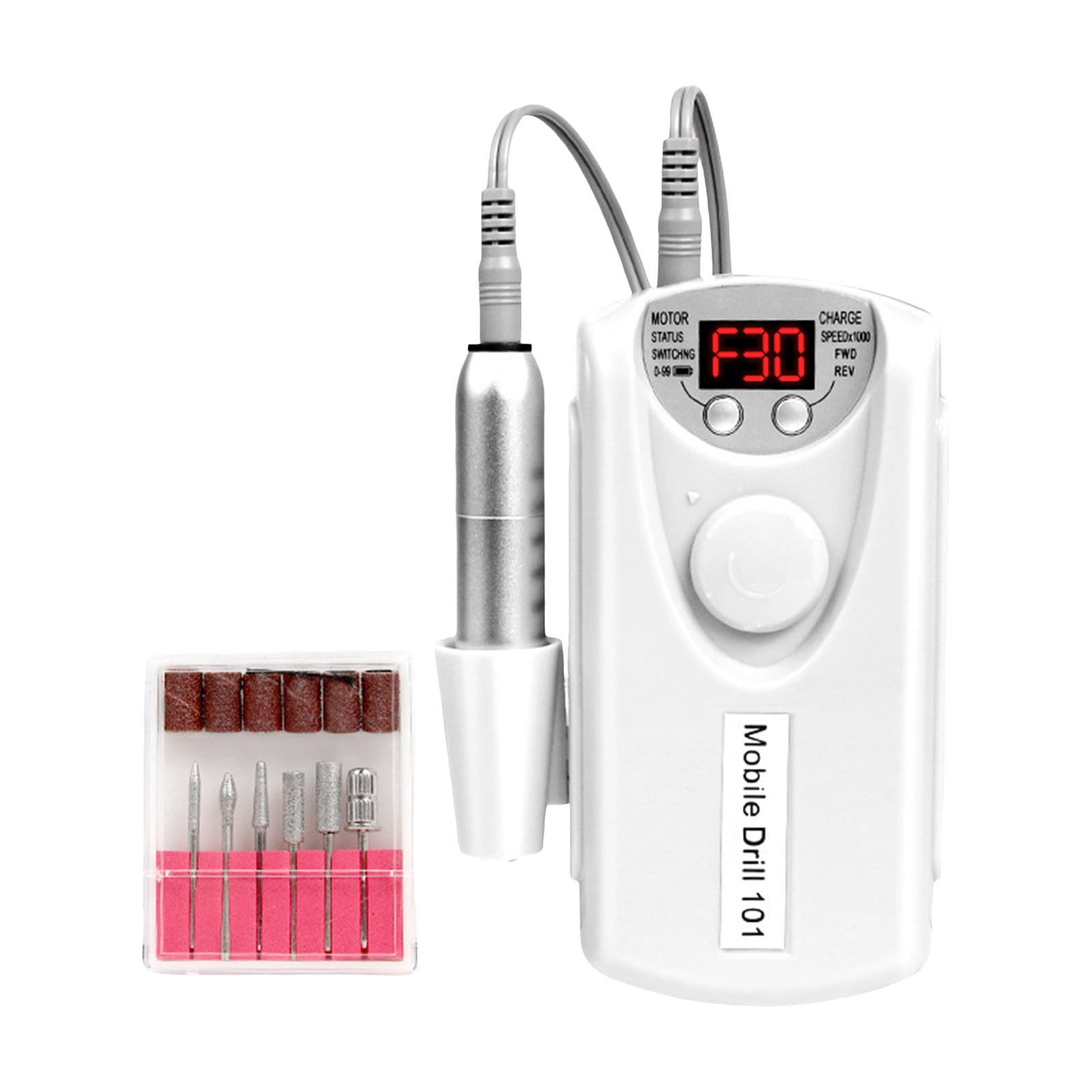 Nail Drill Machine 30000 RPM Electric File Rechargeable Cordless Nail ...