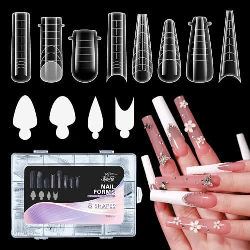 Nail Dual Forms for Poly Gel, 288PCS French Nail Forms, 8 Shapes, 12 ...