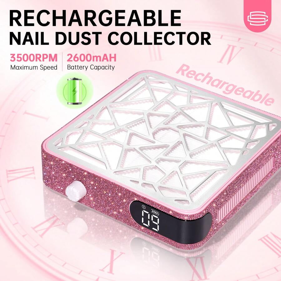 Nail Dust Collector, Cordless Dust Collector Nail Tech, Powerful Vacuum ...