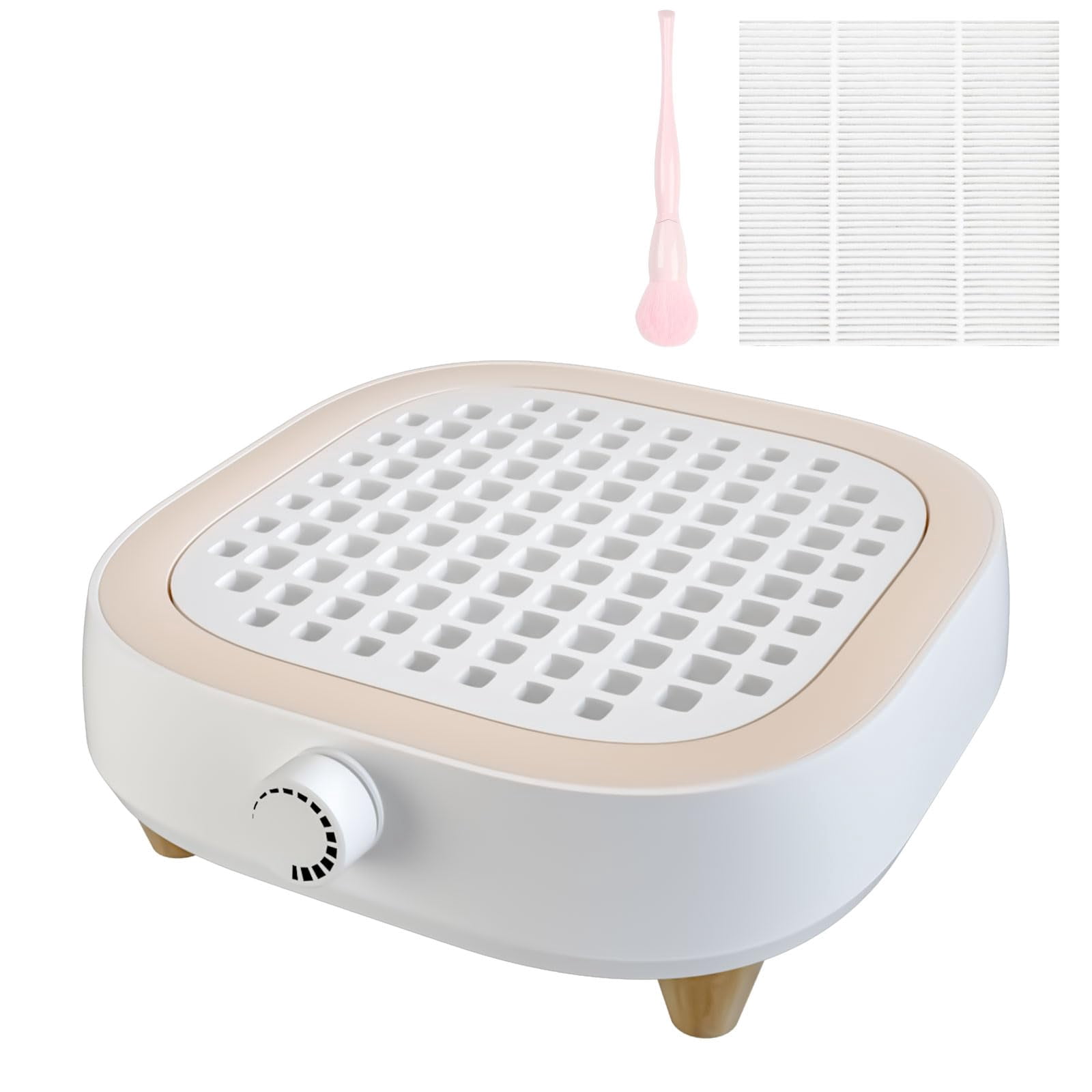 Nail Dust Collector with Reusable Filter & Dusting Brush，Powerful ...