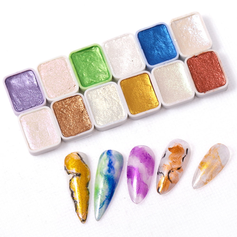 Nail Enhancement Solid Pearlescent Watercolor Color Nail Halo Coloring ...