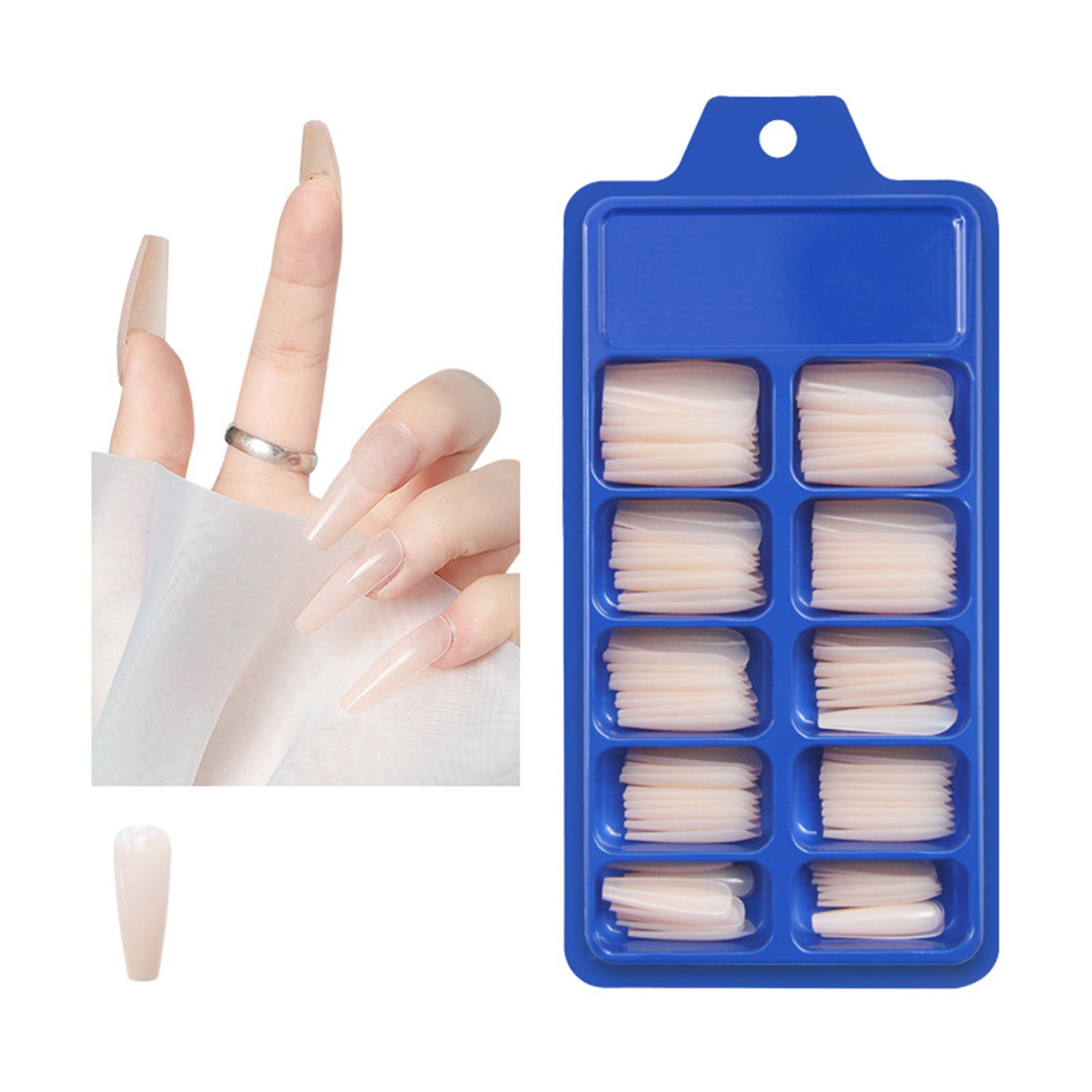 Nail Extension Forms On Nails Coffin Shape Acrylic Toenails Long