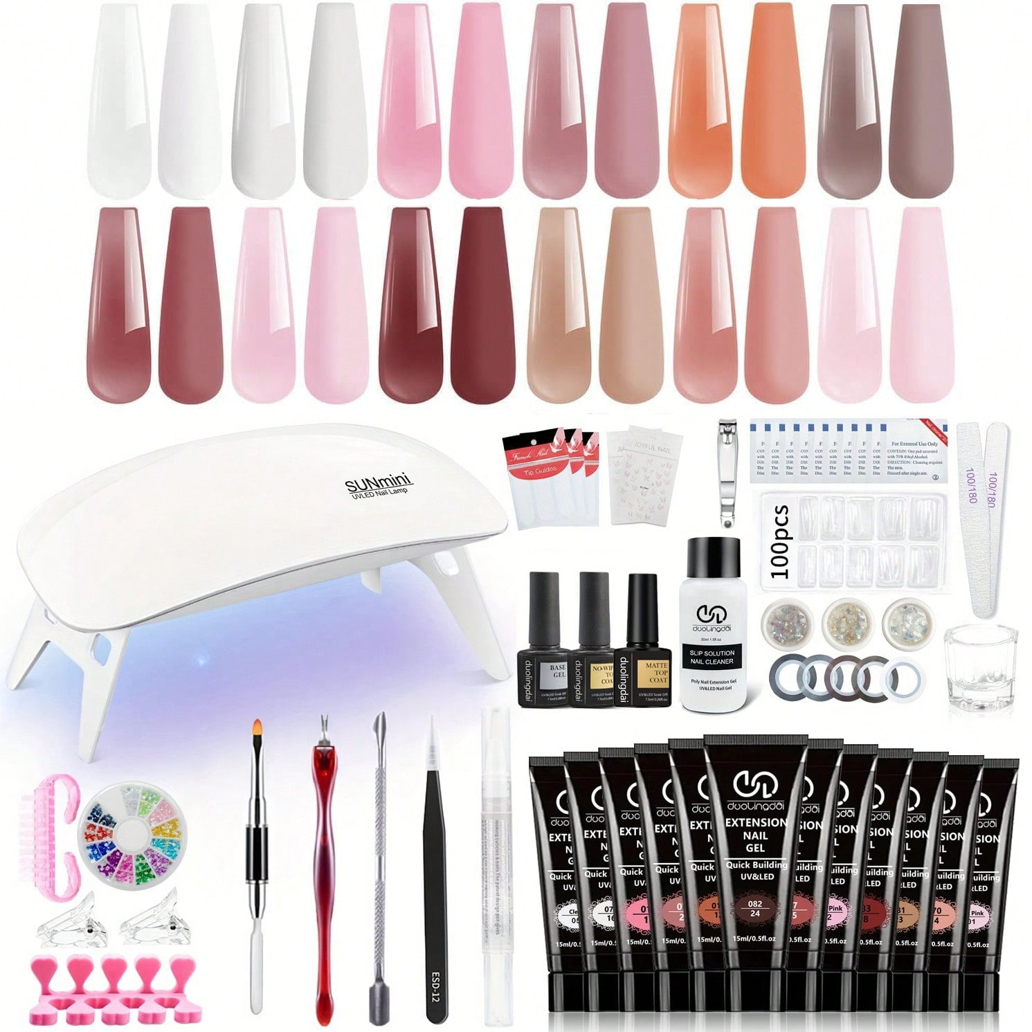 Nail Extension Gel Kit - Contains All The Basic Nail Tools, Easy To Use ...