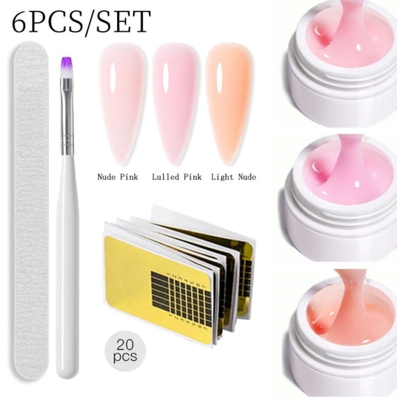 Nail Extension Gel Kit with Base and Builder Gel, Includes Shaping ...