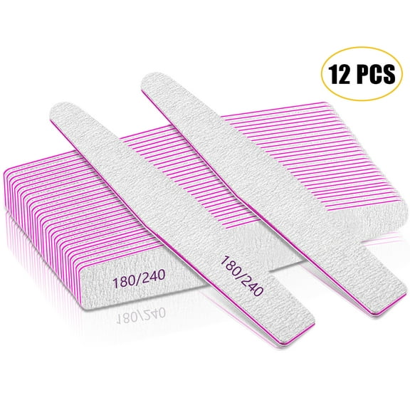 EXLEAF 180/400 Grit Dual-Sided Nail File Emery Boards for Nails Finger ...