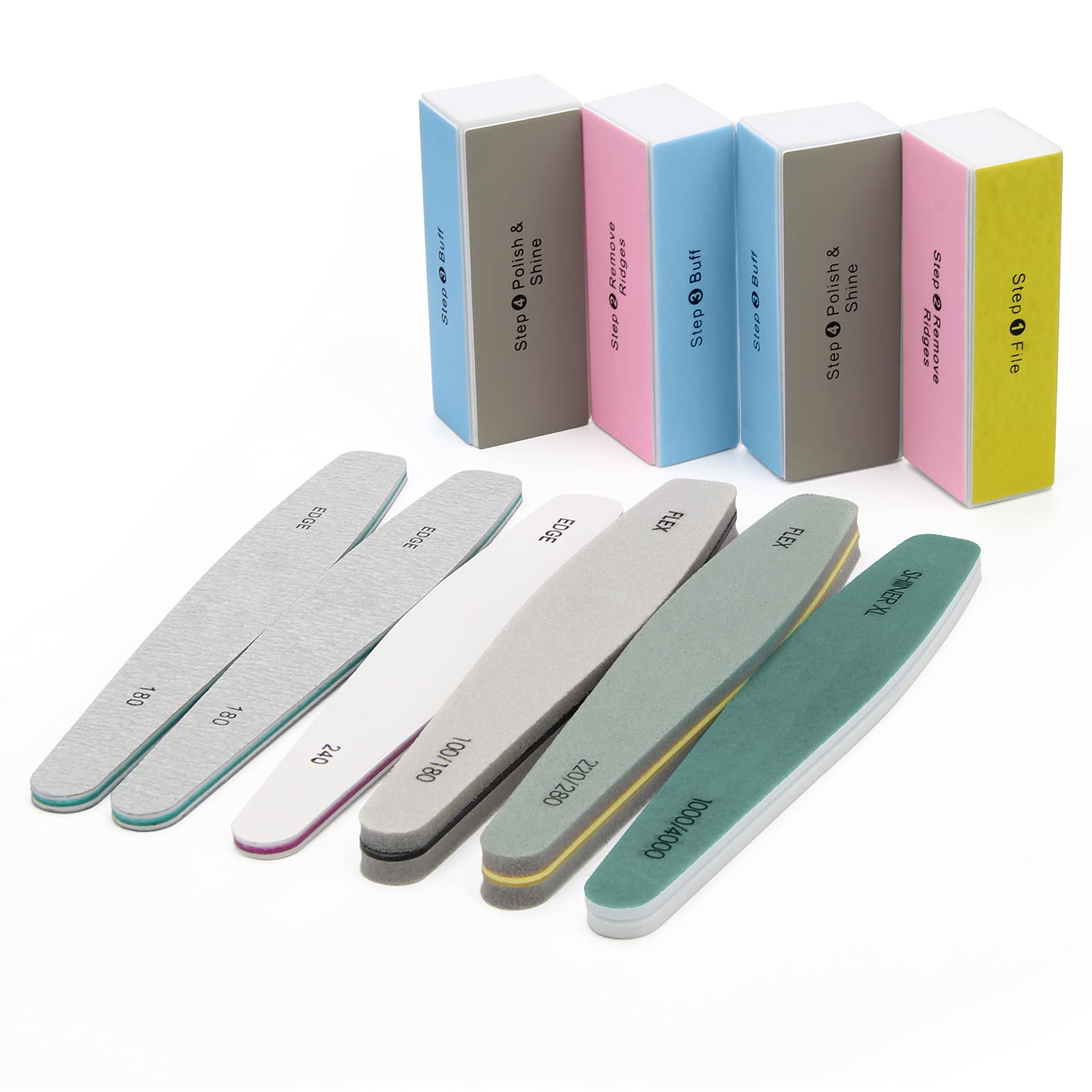 Nail Files and Buffer, Ahier Professional Manicure Tools Kit 6pcs ...