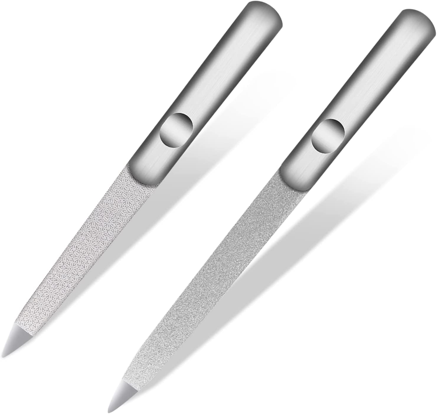 METEOROCK Stainless Steel Double Sided Nail File for Natural Nails ...