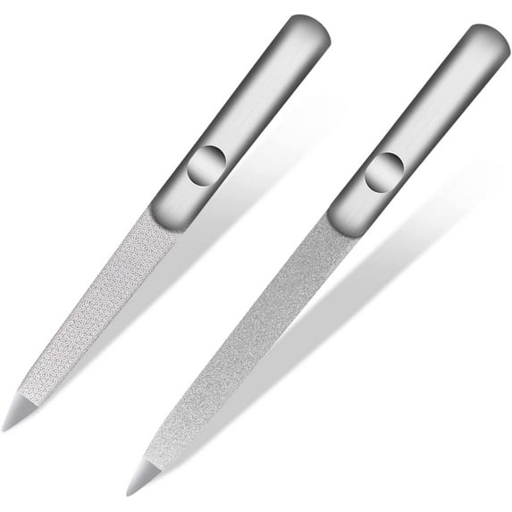 METEOROCK Stainless Steel Double Sided Nail File for Natural Nails ...