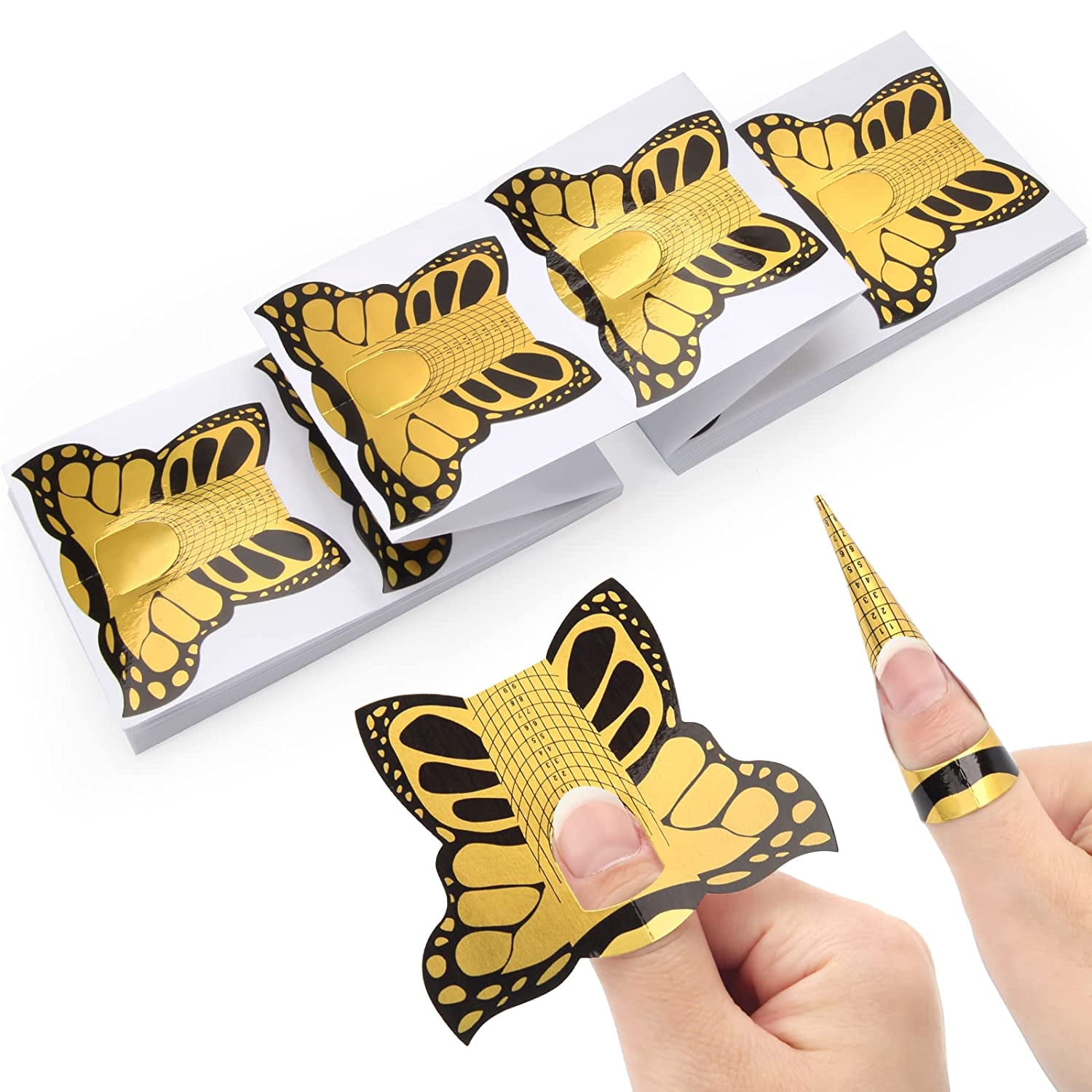 Nail Forms, 100PCS Acrylic Nail Forms, Tiger Nail Extension Tips, Nail ...