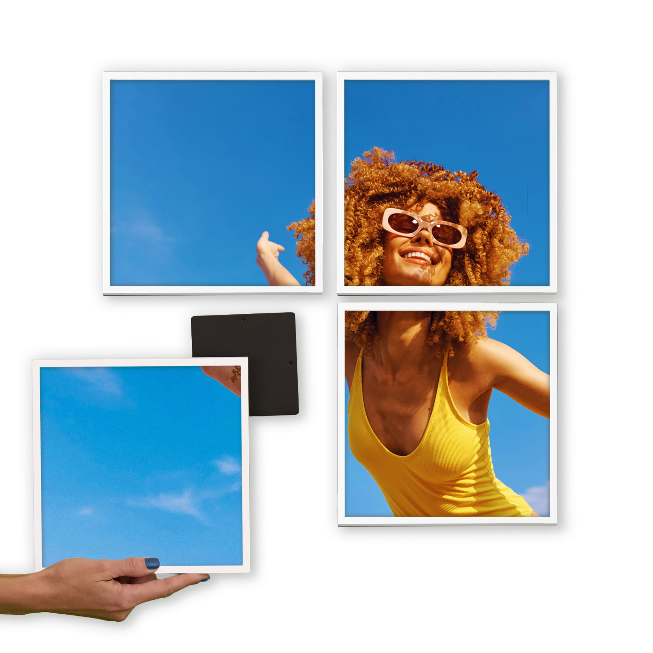 TilePix Nail Free White Frame, 4-Piece Split Image - Walmart.com