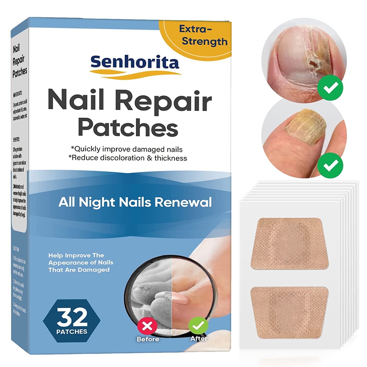 Senhorita 32 Pcs Extra Strength Nail Fungal Medicine, Toe & Finger Nail ...