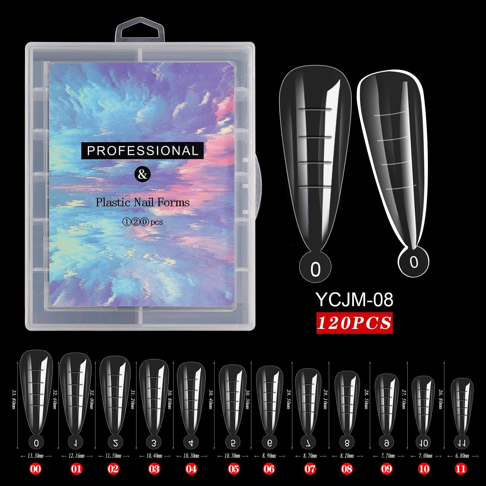 Nail Gel Forms 120pcs Clear Nail Extension Tips Set Nails Enhancement ...