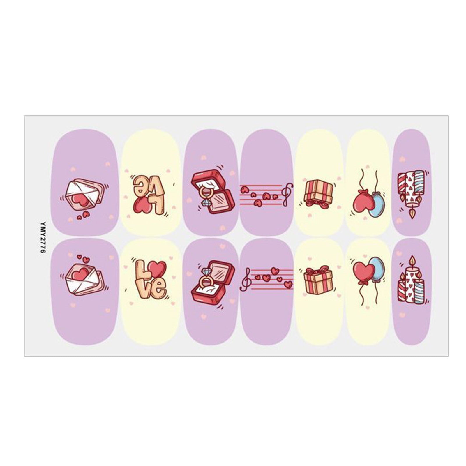 Nail Hoot Nail Stickers Pink Style Full Wraps Polish Stickers Self ...