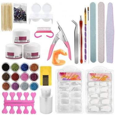 Acrylic Nail Kit Acrylic Powder Glitter Nail Art Manicure Tool Tips ...
