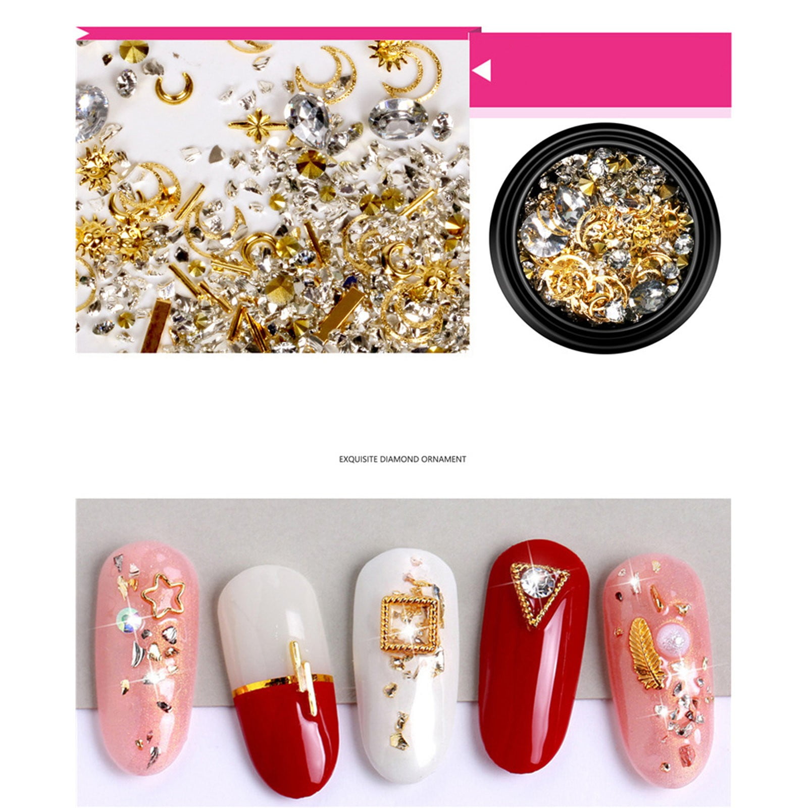 Nail Metal Studs Charms Decoration Gold Nail Decals Nail Stuff for ...