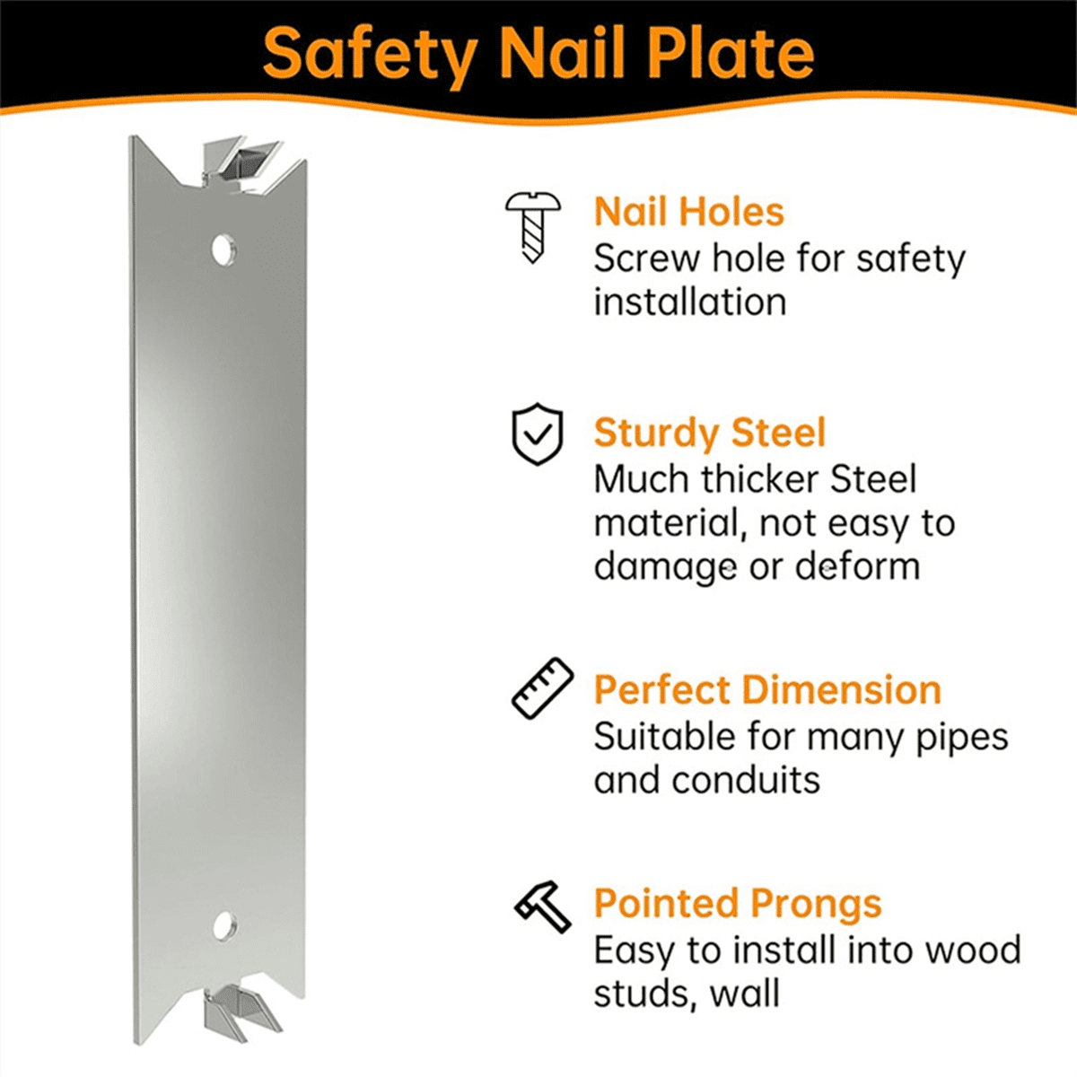 Nail Plate for Wood Studs Cable Protector Plate Steel Plate for Wood ...